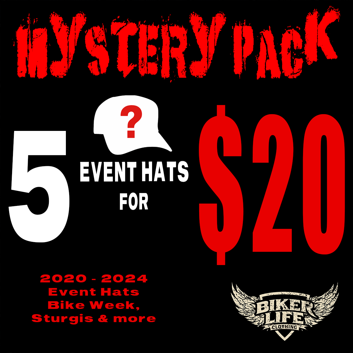 5 Mystery Hats for $20 – BIKER LIFE CLOTHING