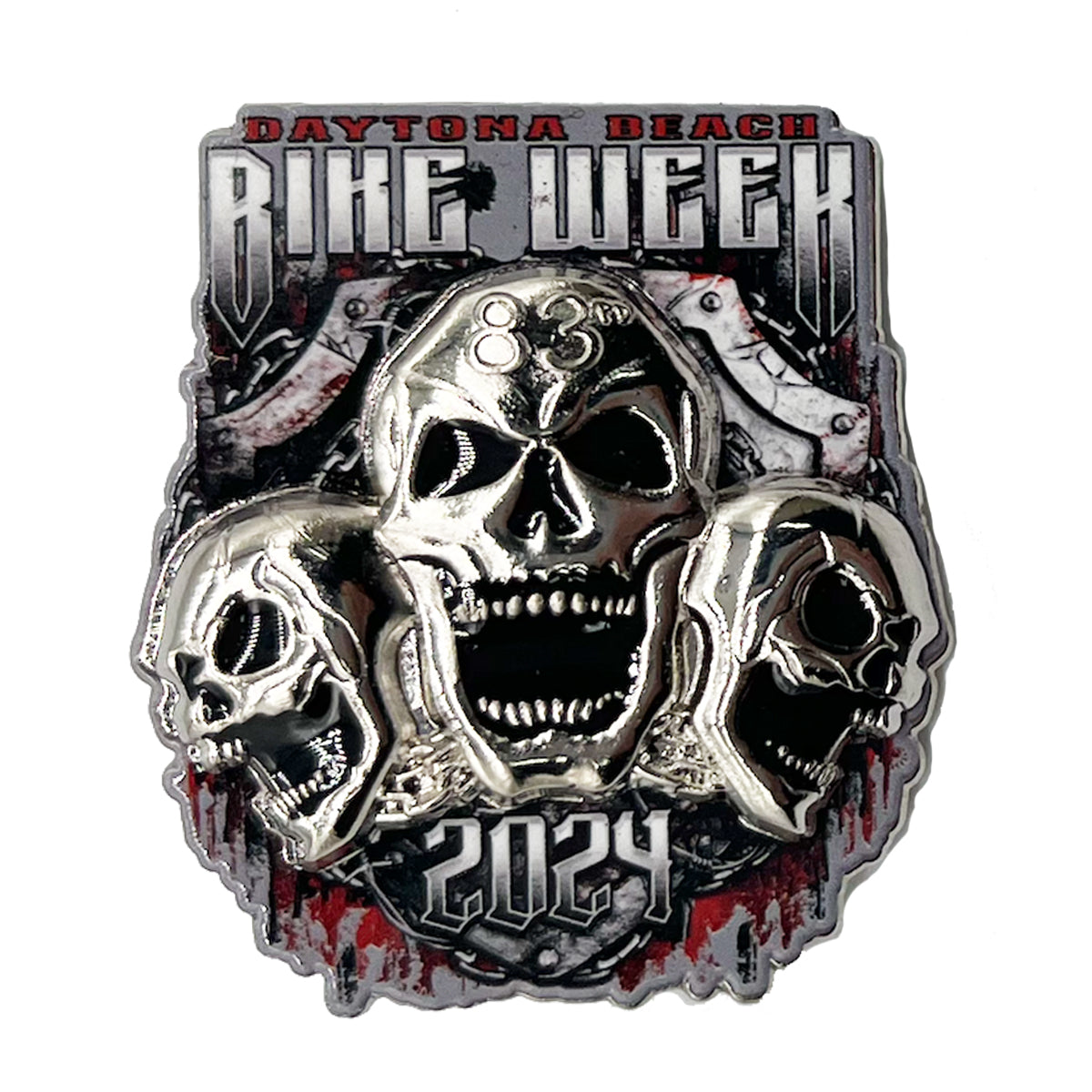 2024 Bike Week Daytona Beach Chained Shield Pin – BIKER LIFE CLOTHING