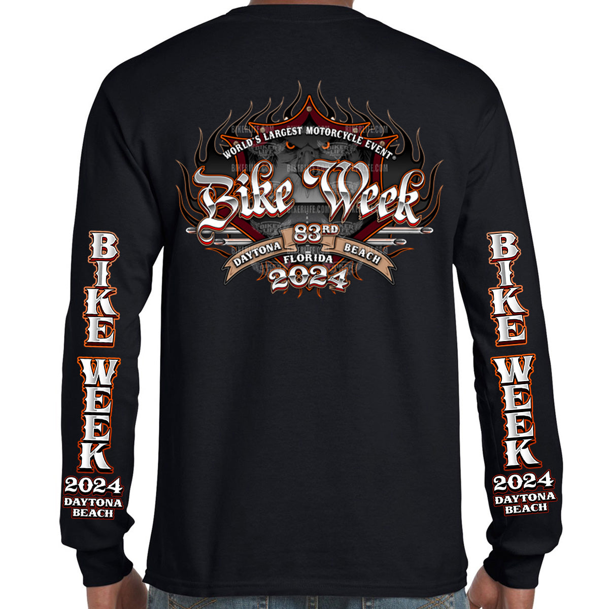 2024 Bike Week Daytona Beach Official Logo Long Sleeve – BIKER LIFE ...