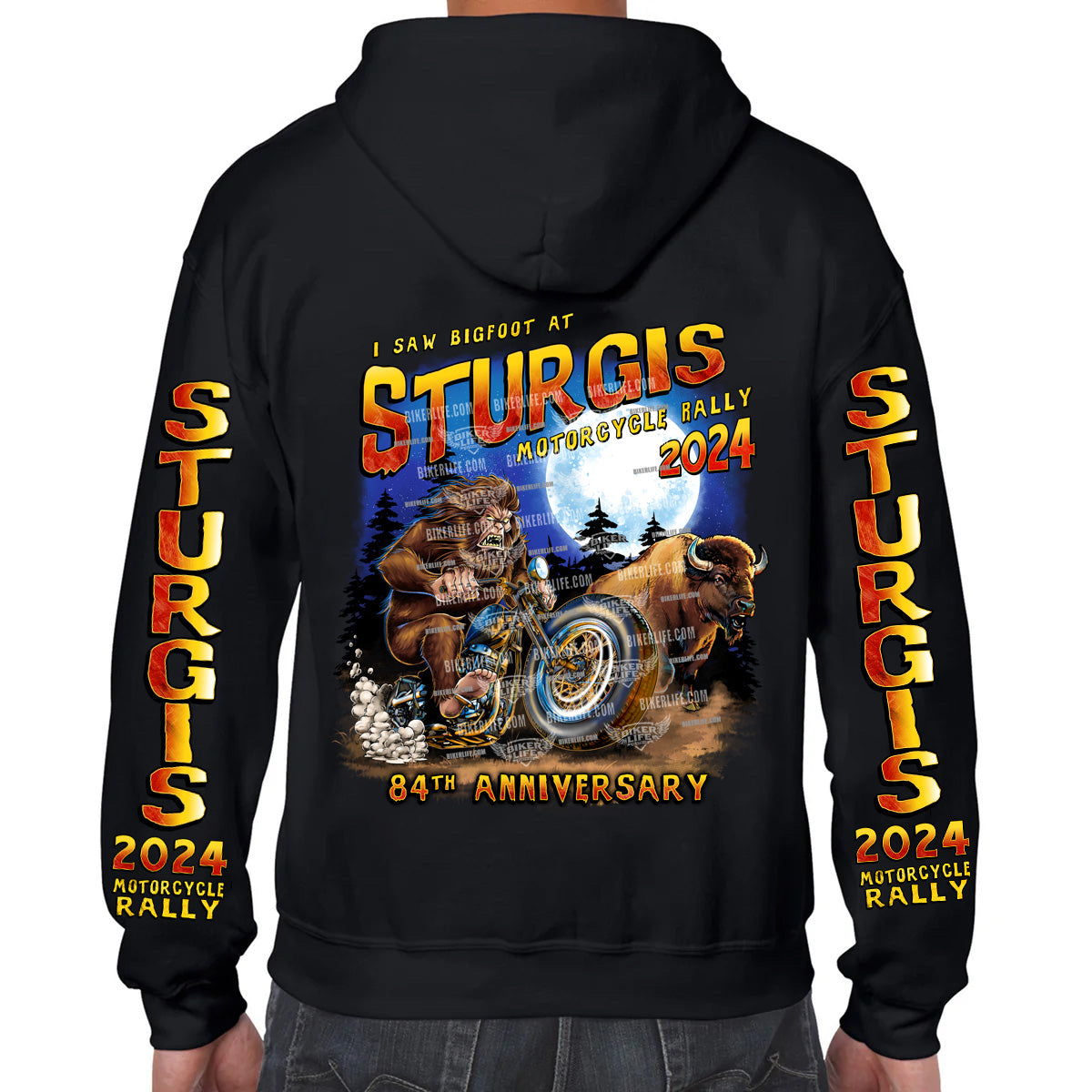2024 Sturgis Motorcycle Rally Bigfoot Zip-Up Hoodie – BIKER LIFE CLOTHING
