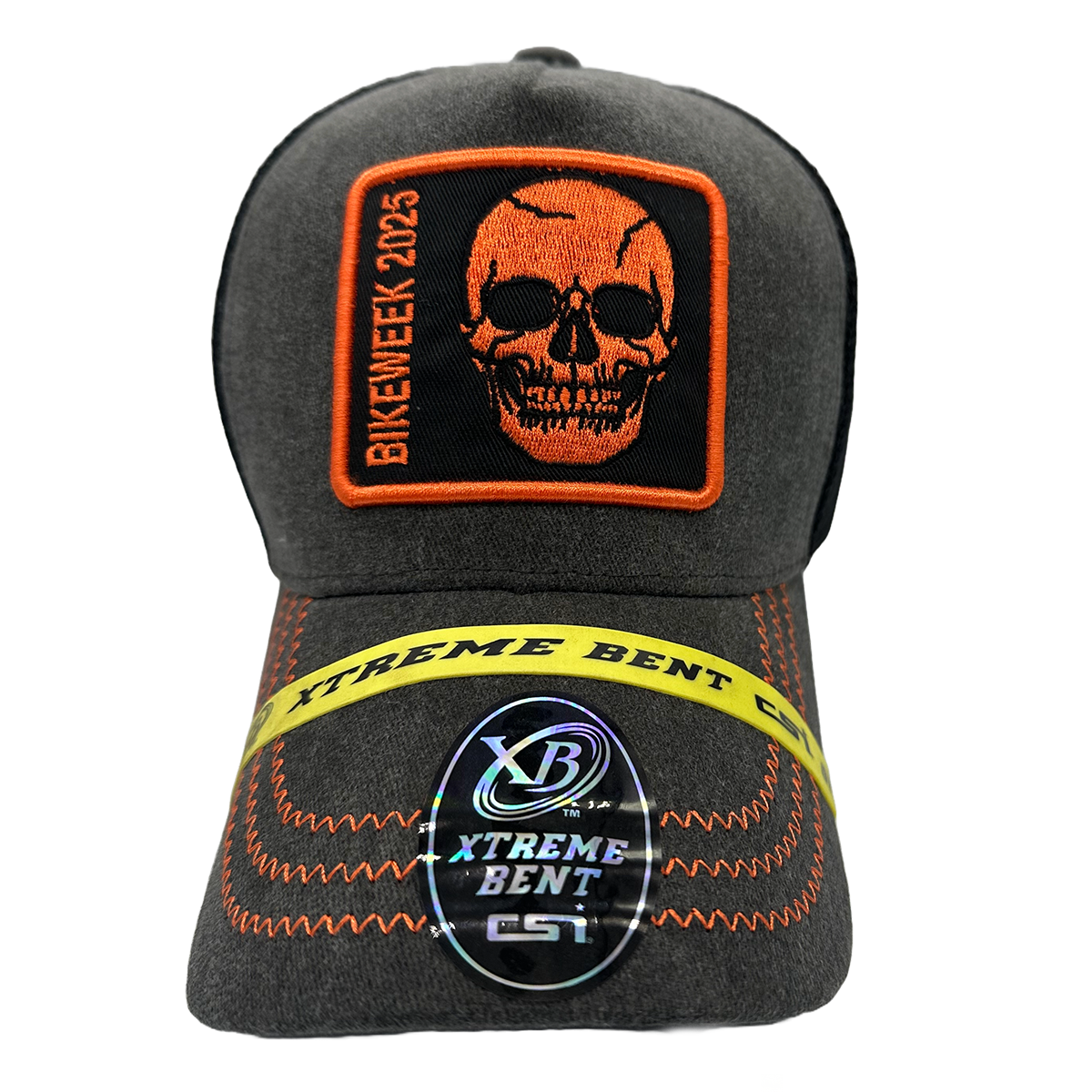 2025 Bike Week Daytona Beach Xtreme Bent Skull Trucker Hat – BIKER LIFE ...