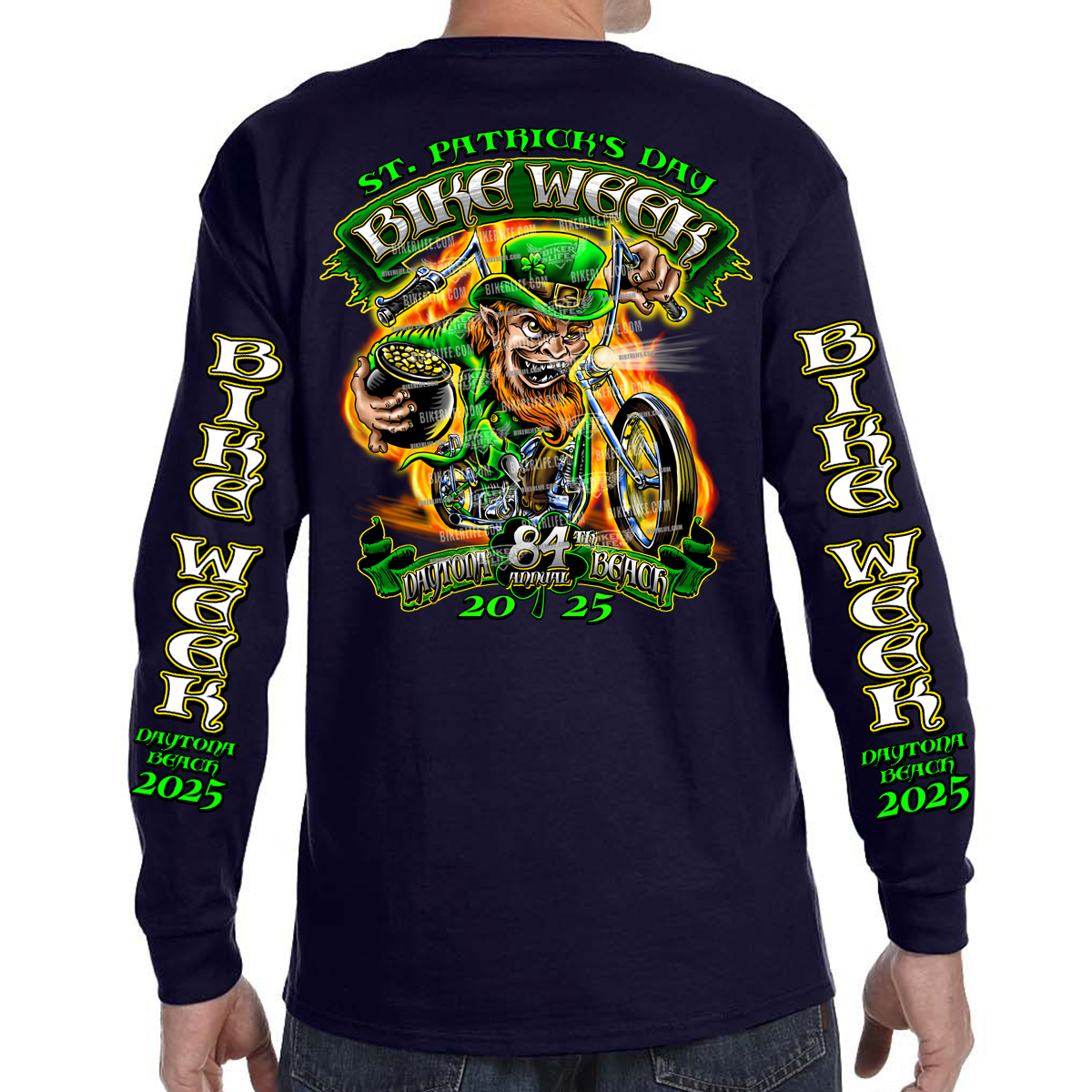 2025 Bike Week Daytona Beach Fiery Leprechaun Long Sleeve – BIKER LIFE ...