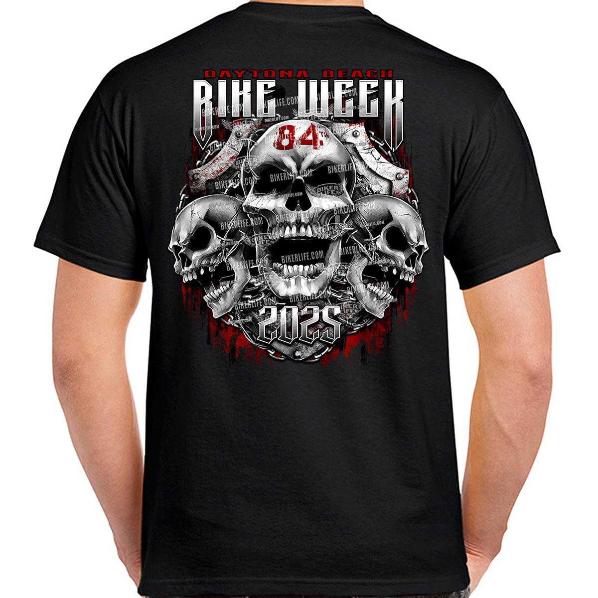2025 Bike Week Daytona Beach Chained Shield T-Shirt – BIKER LIFE CLOTHING