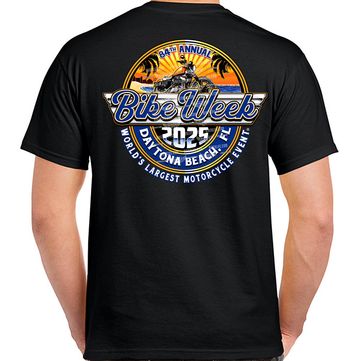 2025 Bike Week Daytona Beach Retro Label T-Shirt – BIKER LIFE CLOTHING