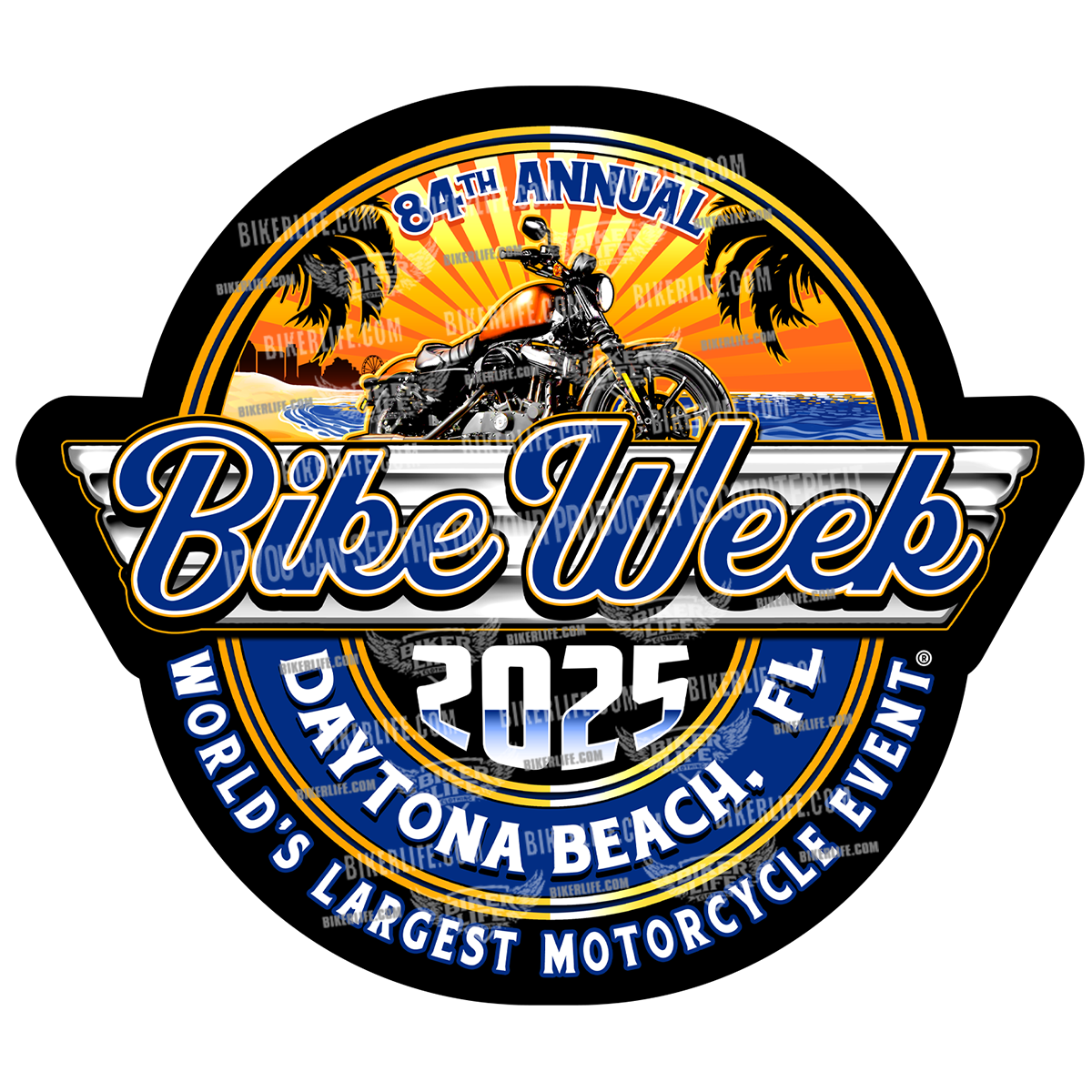 2025 Bike Week Daytona Beach Retro Label Sticker – BIKER LIFE CLOTHING