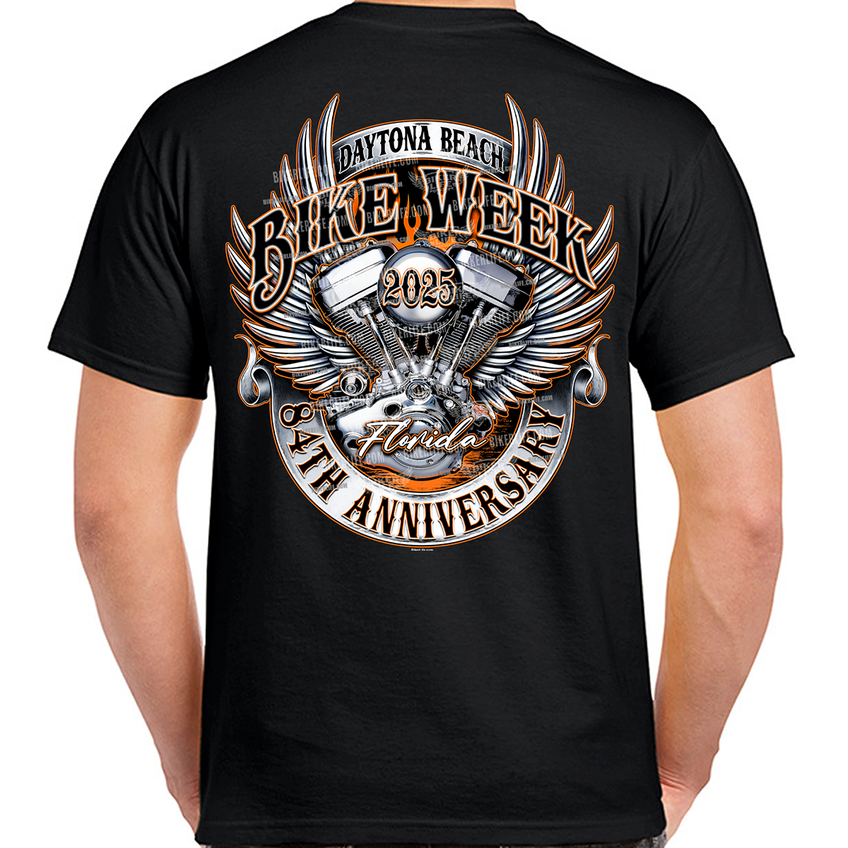 2025 Bike Week Daytona Beach Engine Emblem T-Shirt – BIKER LIFE CLOTHING