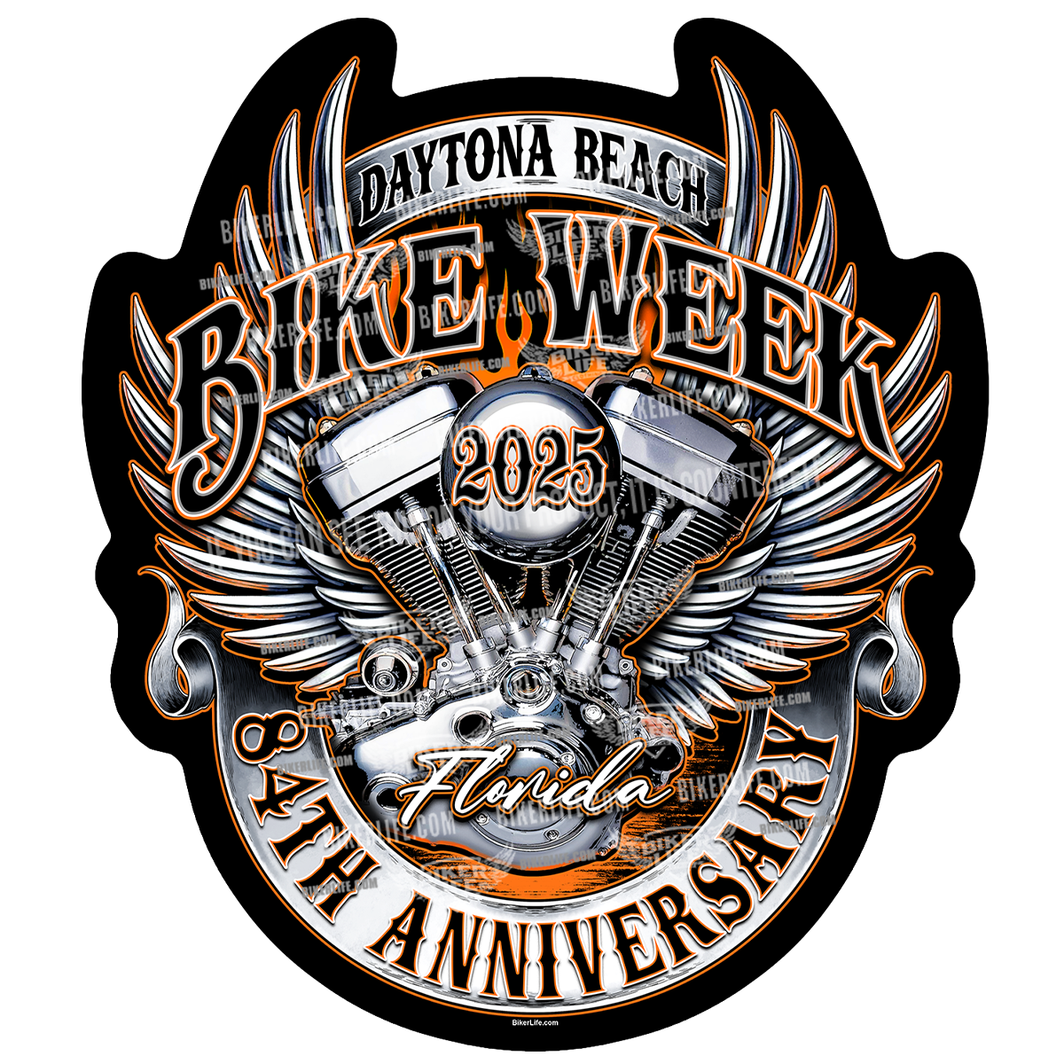 2025 Bike Week Daytona Beach Engine Emblem Sticker – BIKER LIFE CLOTHING