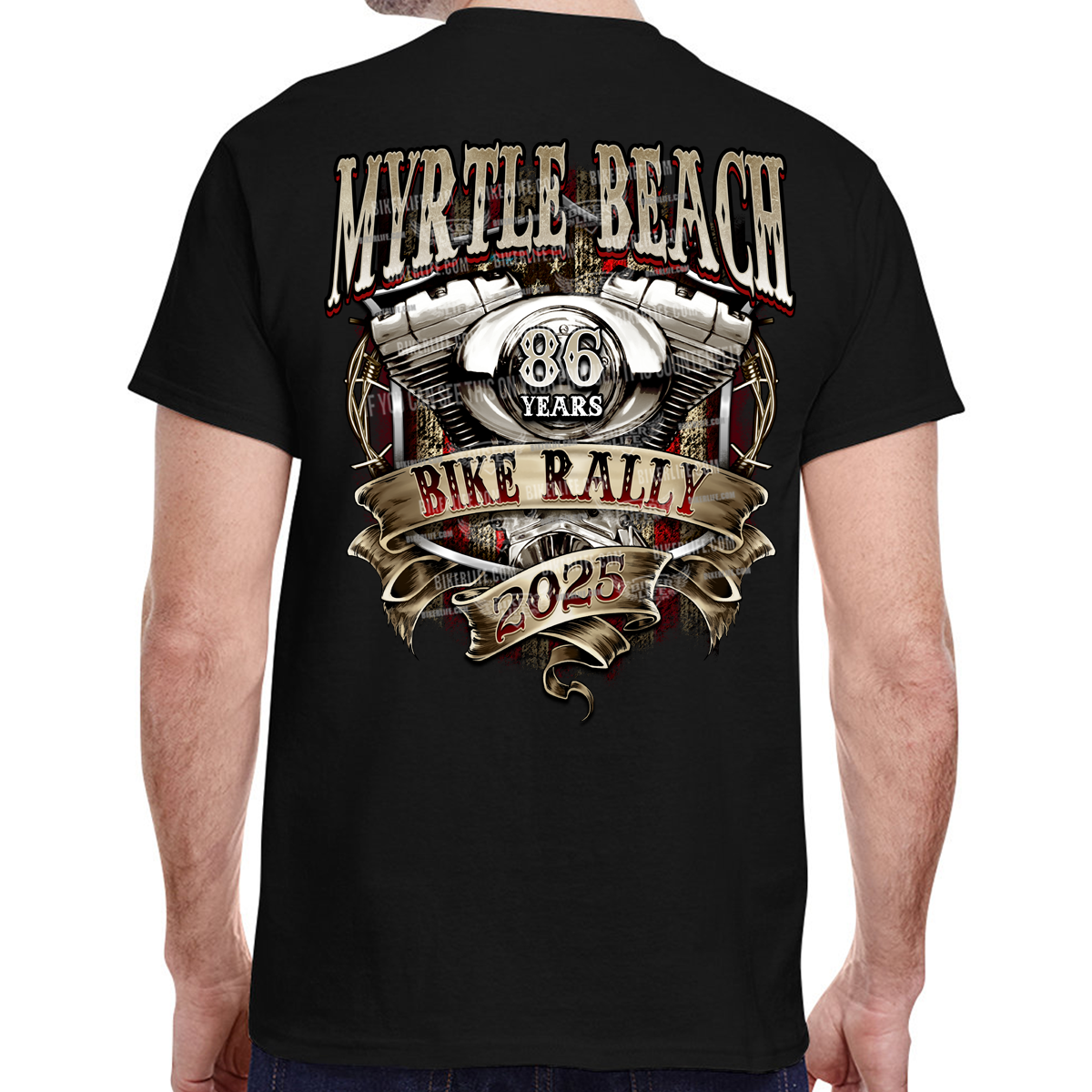 2025 Myrtle Beach Bike Rally Ribbon Engine T-Shirt – BIKER LIFE CLOTHING