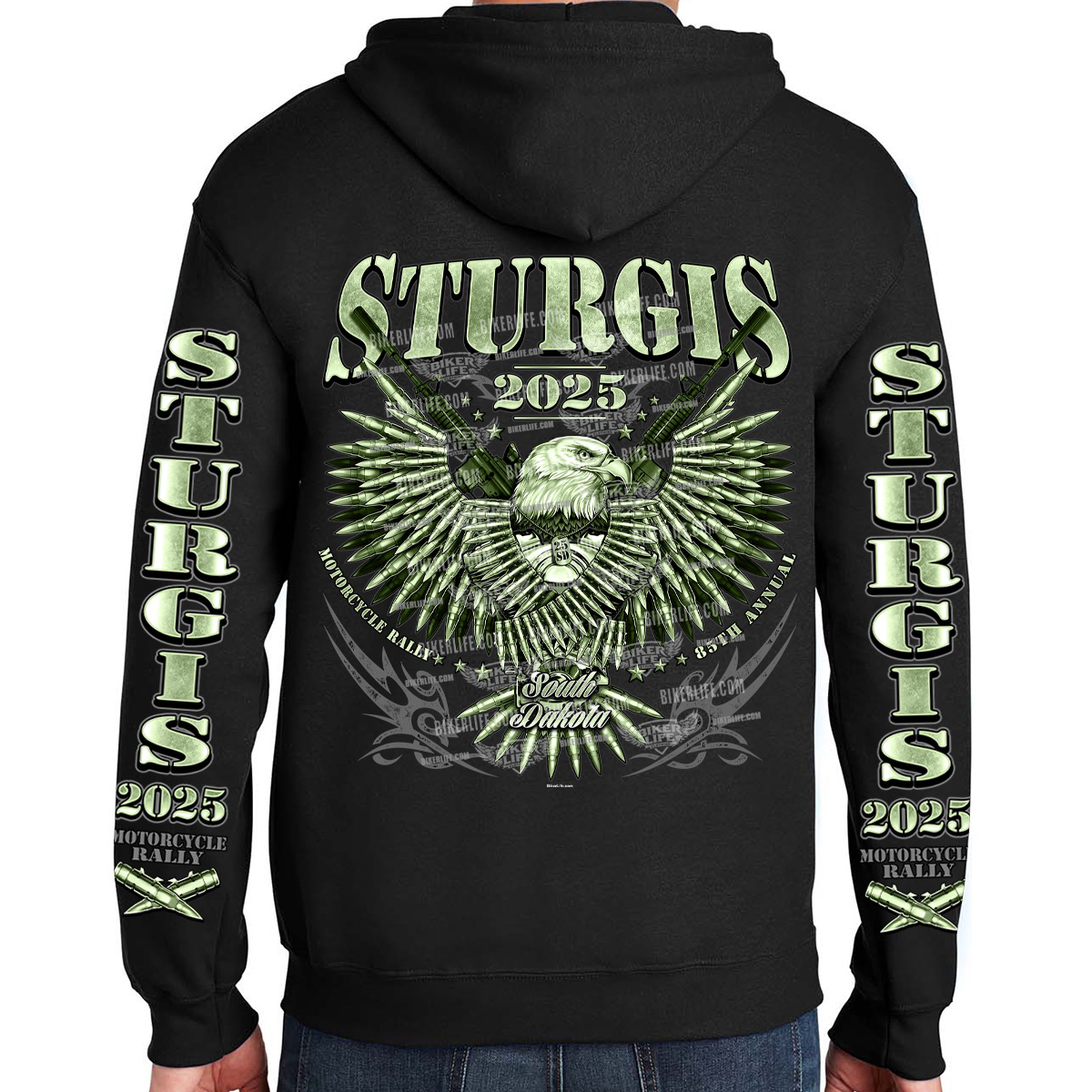 Zip-up Hoodie 2025 Sturgis Motorcycle Rally Bullet Eagle – BIKER LIFE ...
