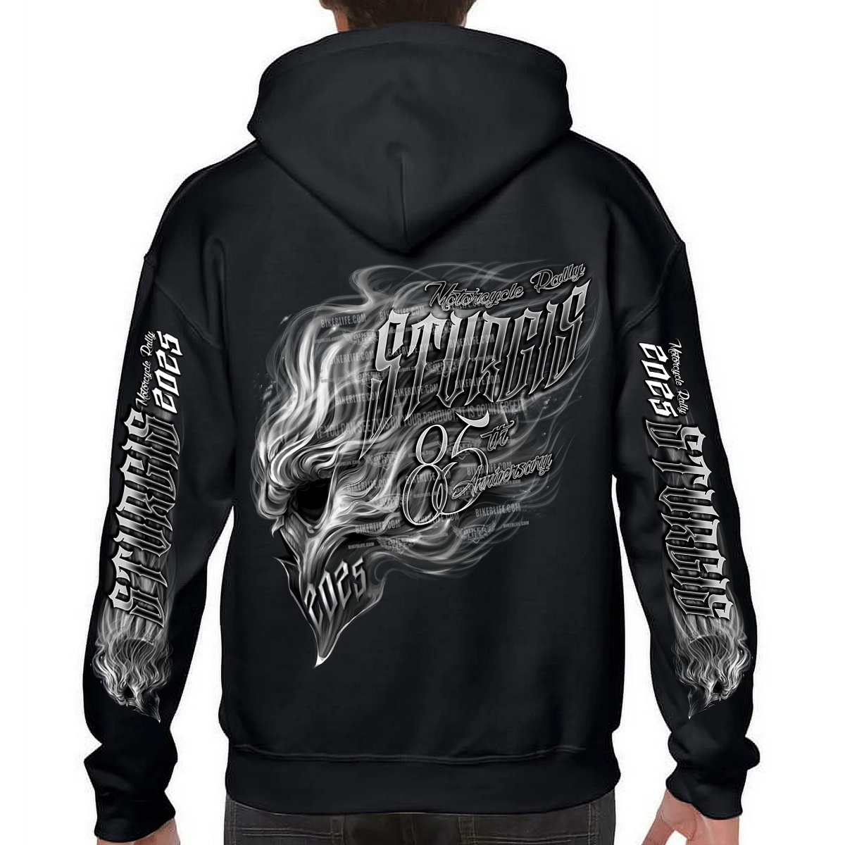 Pullover Hoodie 2025 Sturgis Motorcycle Rally Smokin' Skull – BIKER ...
