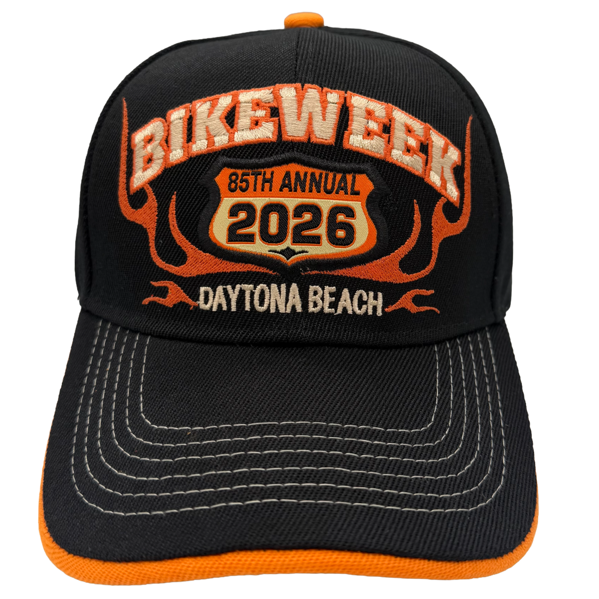 Hat 2026 Bike Week Daytona Beach Orange Flame – BIKER LIFE CLOTHING