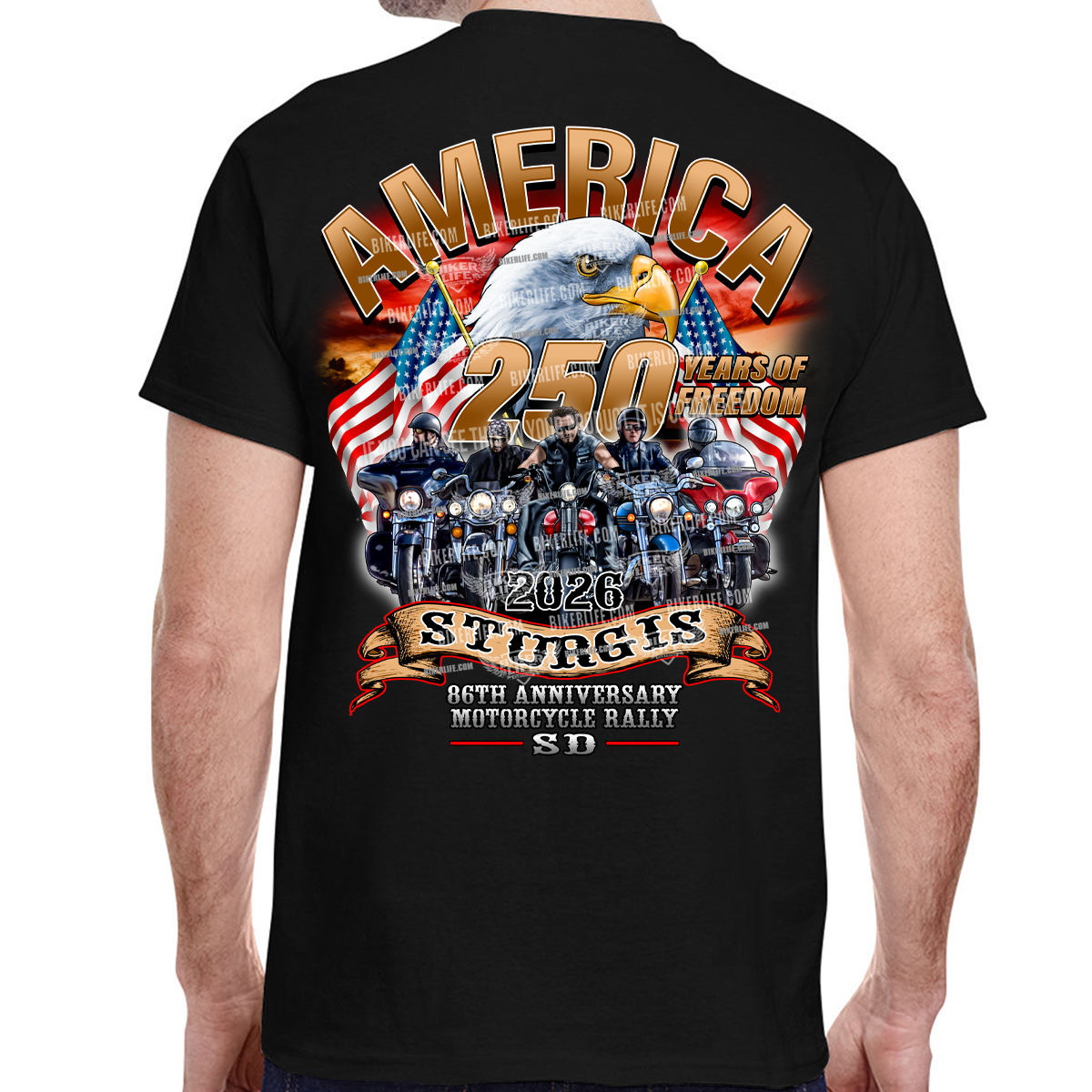 T-Shirt 2026 Sturgis Motorcycle Rally America Strong – BIKER LIFE CLOTHING