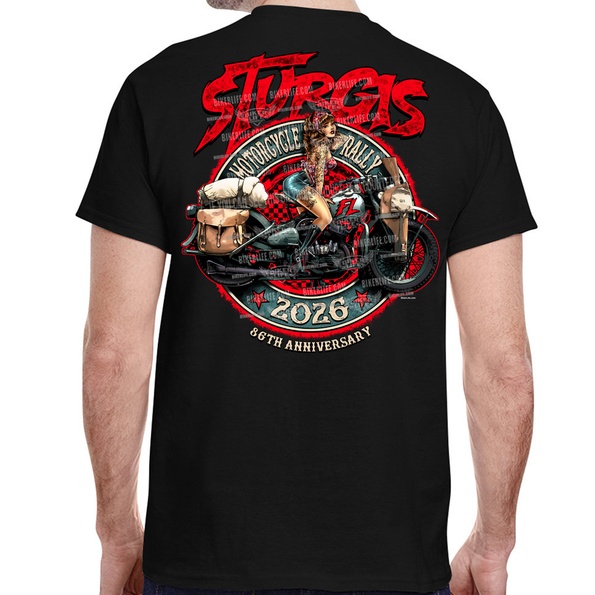 T-Shirt 2026 Sturgis Motorcycle Rally Pin-Up Girl – BIKER LIFE CLOTHING