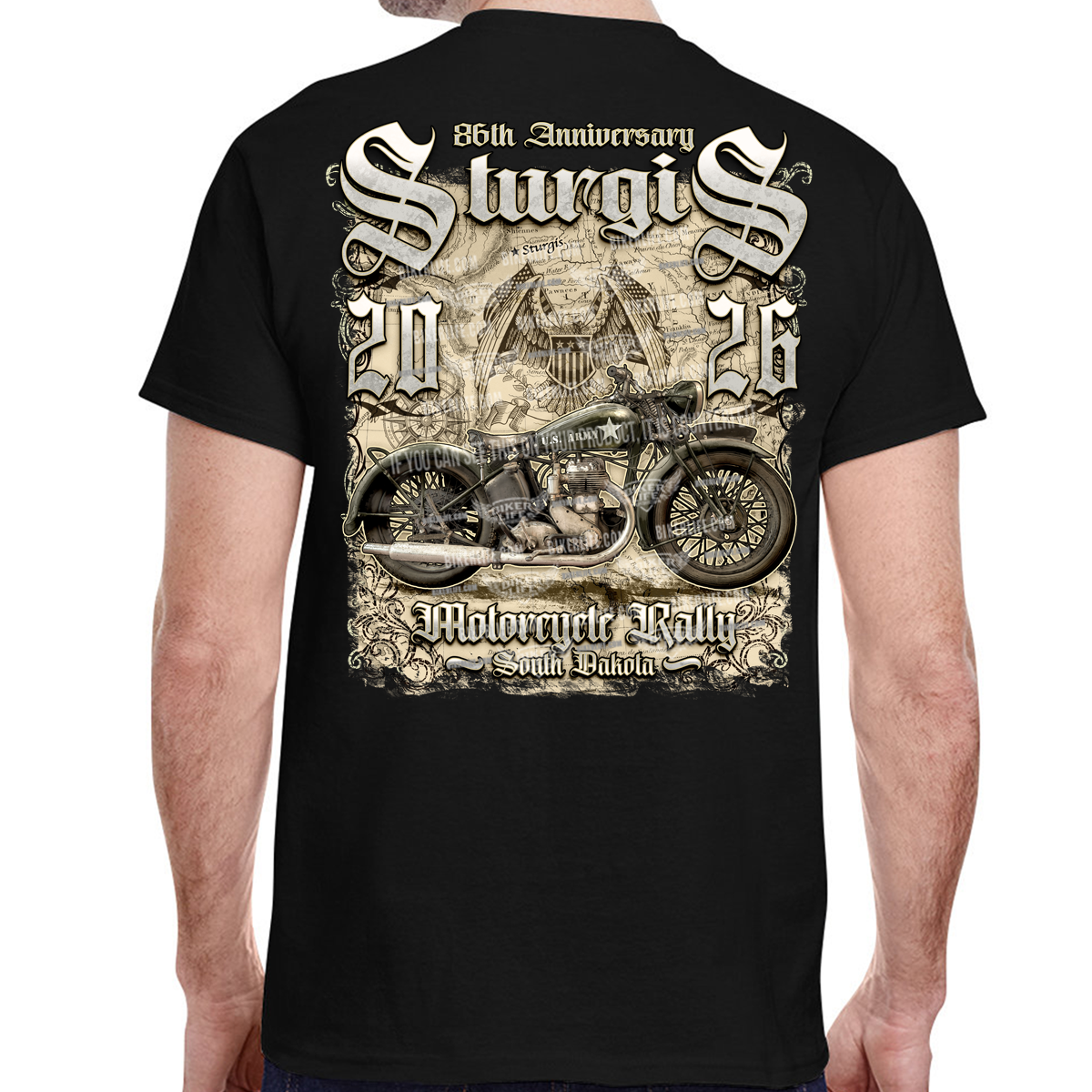 T-Shirt 2026 Sturgis Motorcycle Rally Vintage Army Bike – BIKER LIFE ...
