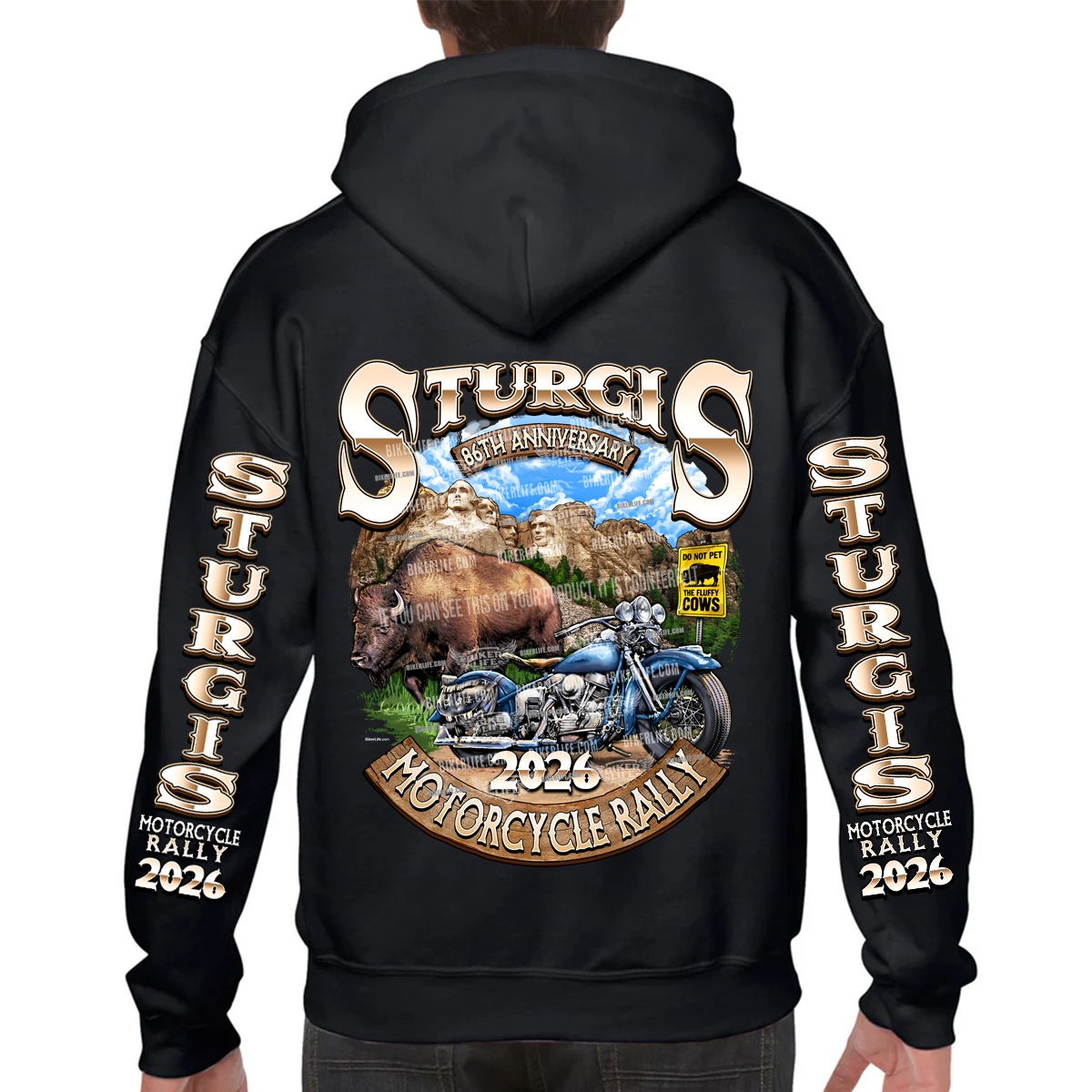 Pullover Hoodie 2026 Sturgis Motorcycle Rally Rushmore Bison – BIKER ...